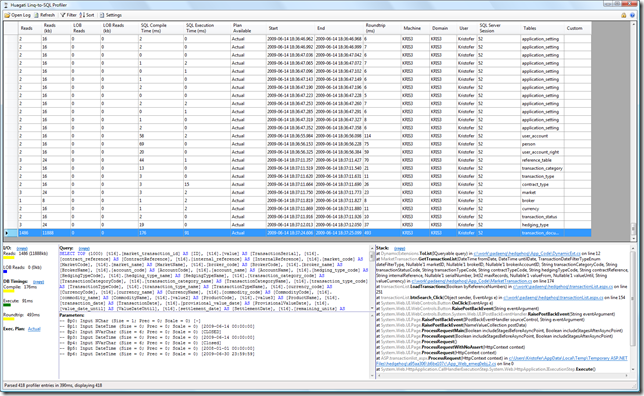 KristoferA's blog: Profiling Linq-to-SQL applications
